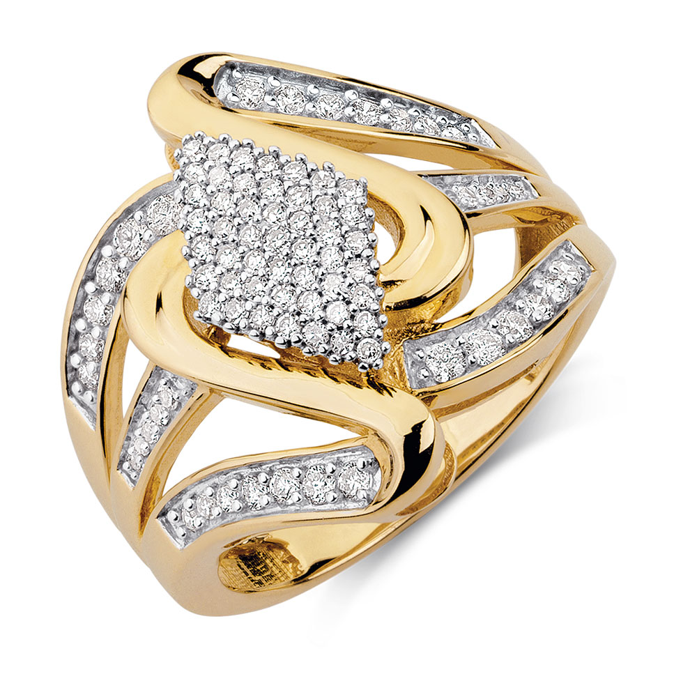Ring With 1 2 Carat TW Of Diamonds In 10kt Yellow Gold Ring With 1 2 Carat TW Of Diamonds In 10kt Yellow Gold