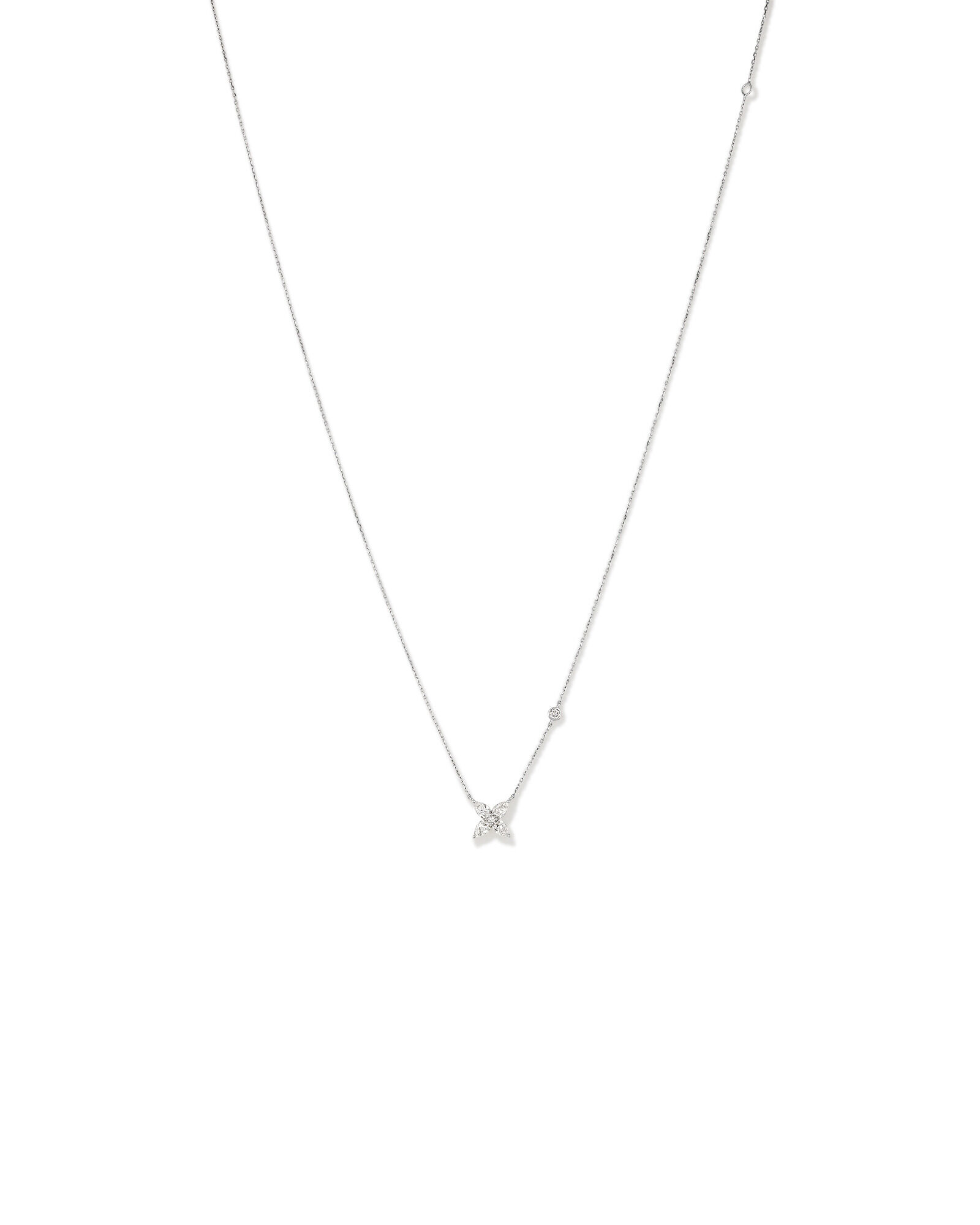 0.65 Carat TW Floret Laboratory Grown Diamond Necklace in 10kt White Gold