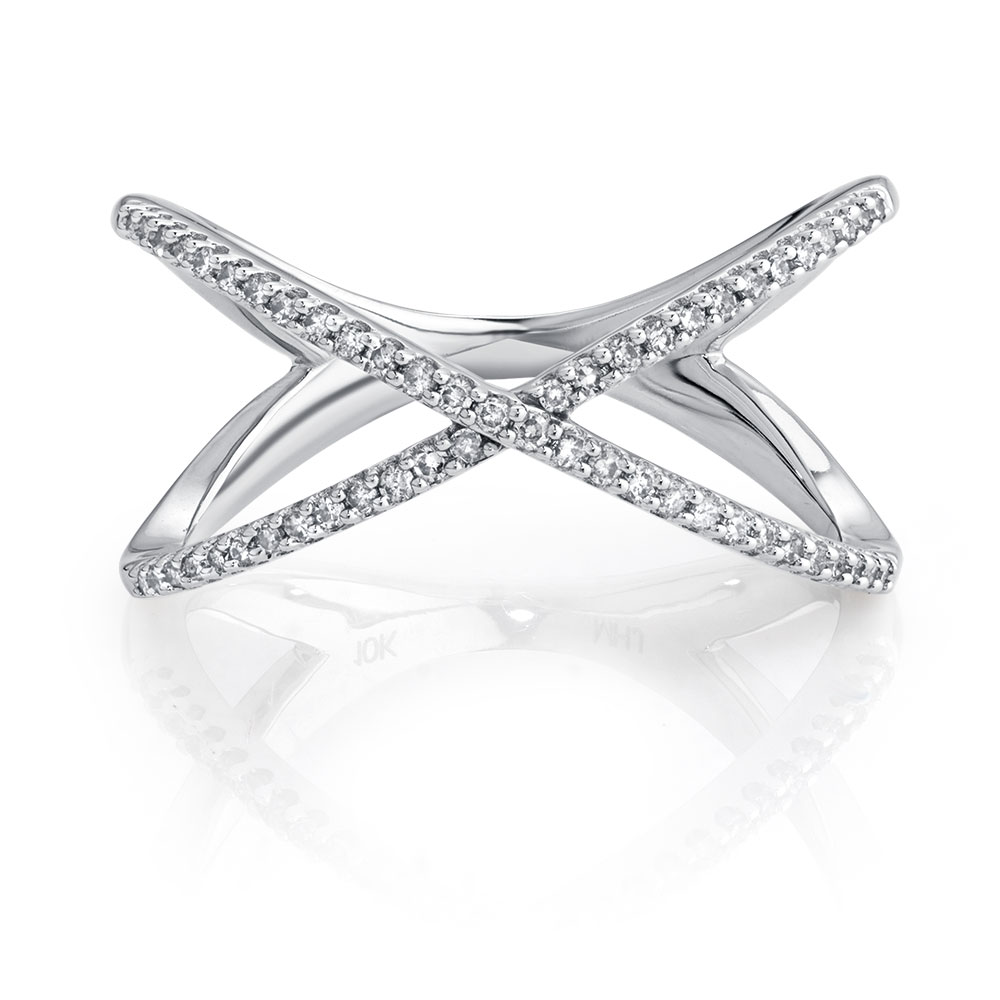 Geometric Ring with 0.20 Carat TW of Diamonds in Sterling Silver
