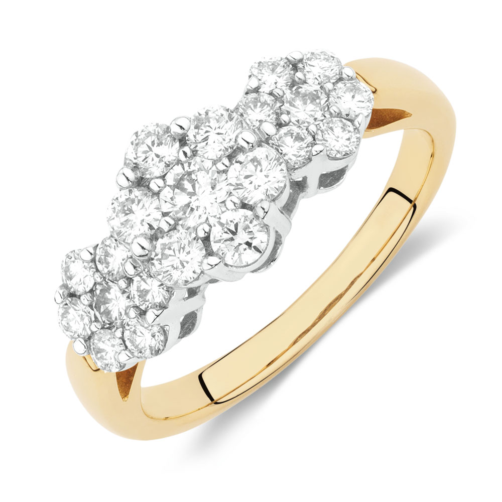 Online Exclusive - Cluster Ring with 1 Carat TW of Diamonds in 18kt ...