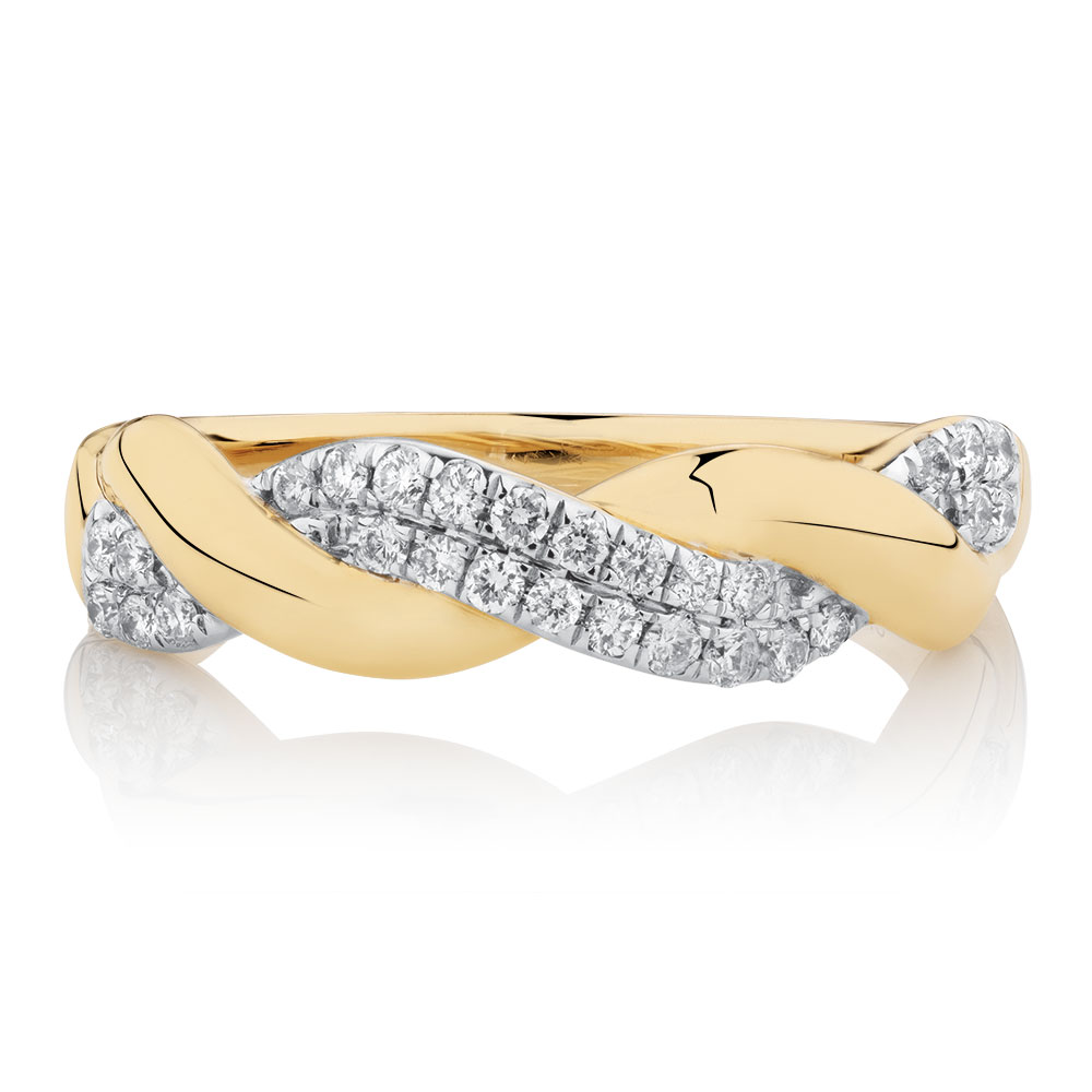 Twist Ring with 1/5 Carat TW of Diamonds in 10kt Yellow Gold